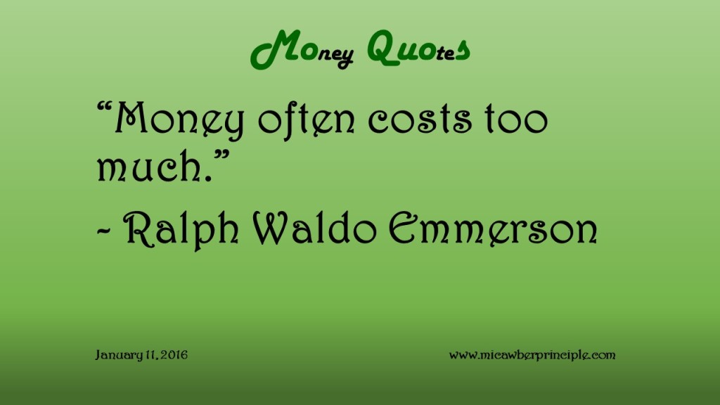 Weekly Money Quote (January 11, 2016) - The Micawber Principle