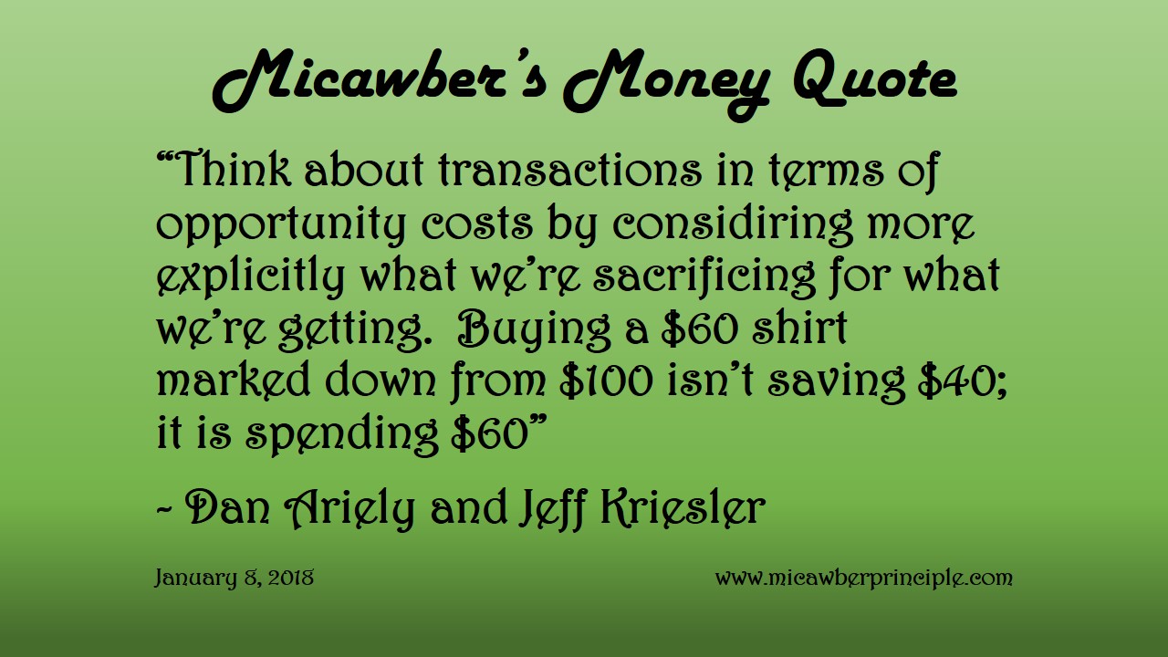 Be Careful With Sales - Micawber's Money Quote (January 8, 2018) - The ...