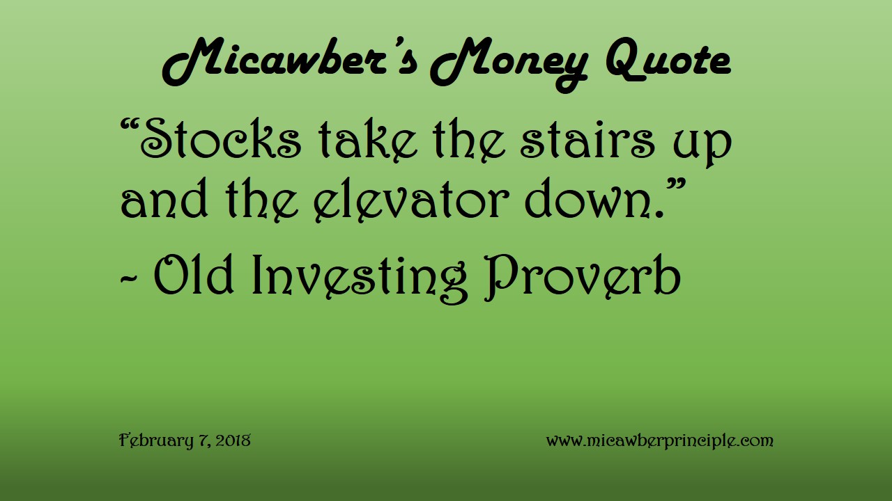 Stocks, Stairs, & Elevators - Micawber's Money Quote (February 7, 2018 ...